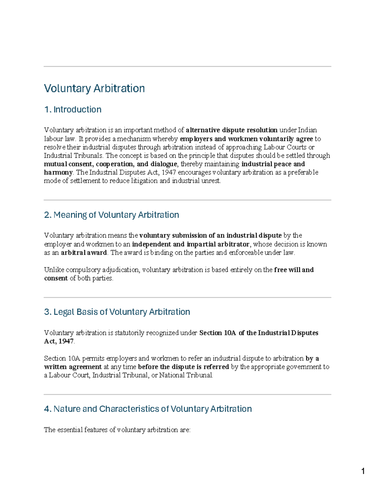 Labour Law Notes: Voluntary Arbitration & Industrial Disputes (Part 2 ...