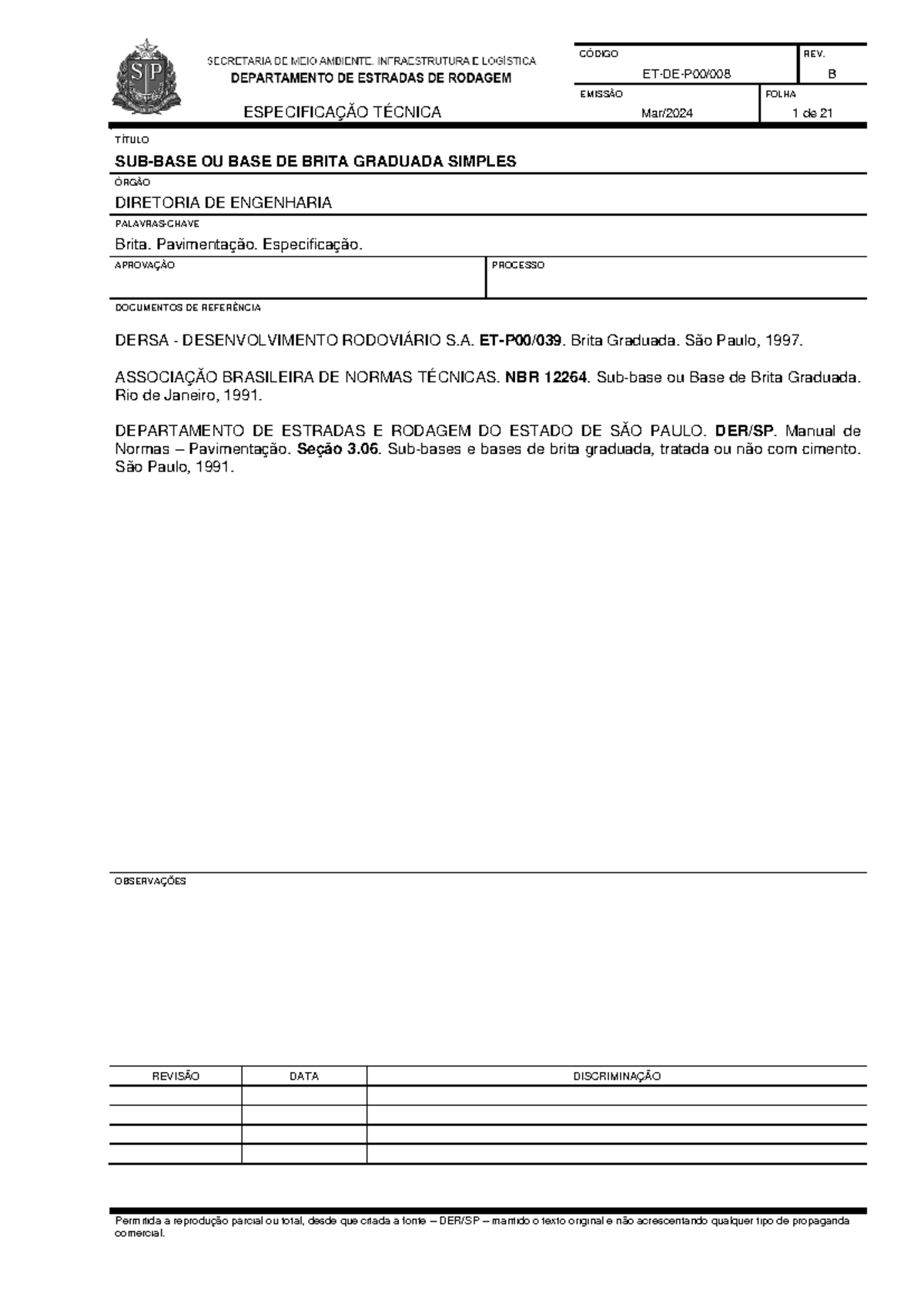 ET-DE-P00-008 B (BGS) - Especificação Técnica da Sub-base de Brita ...