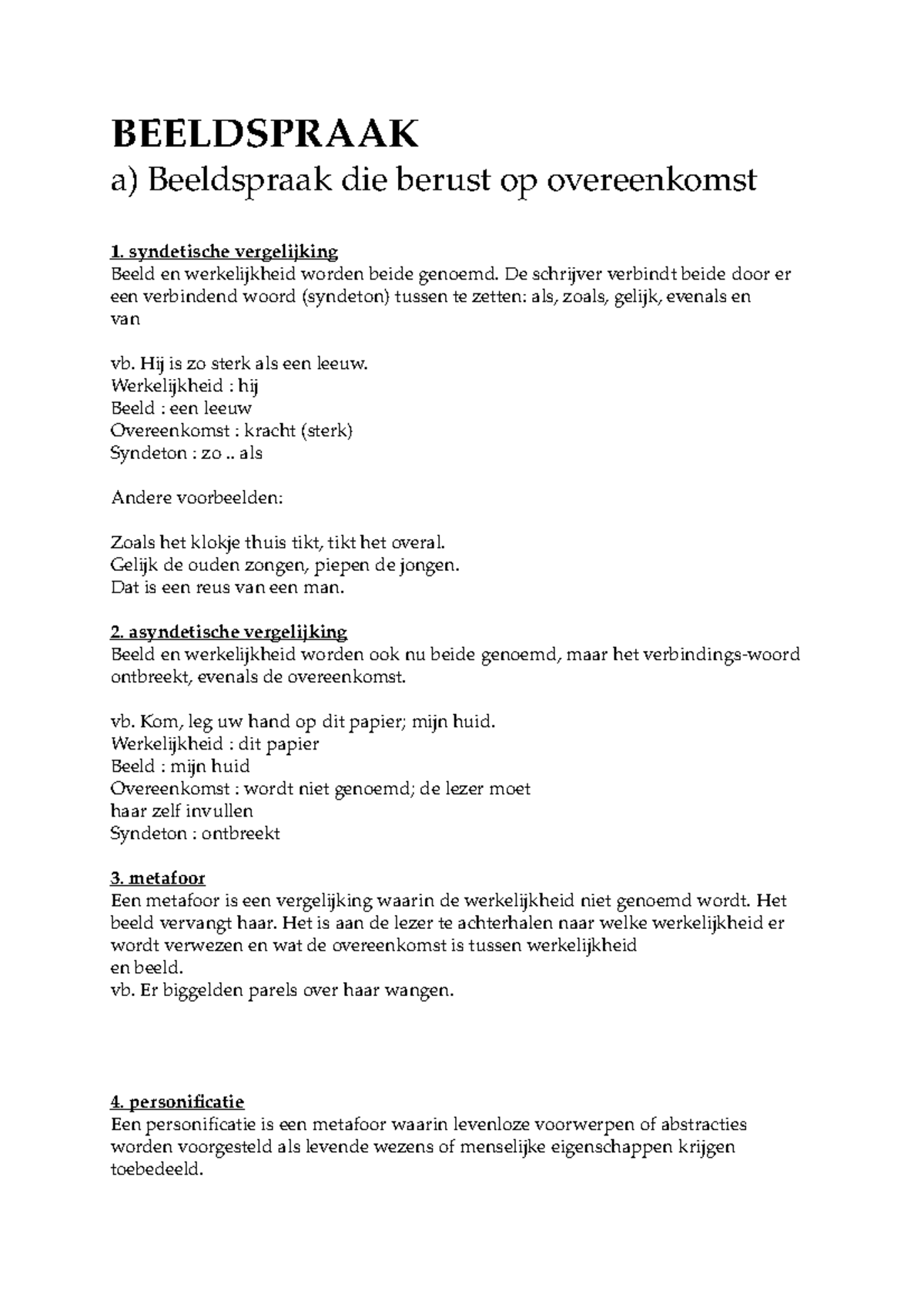 Beeldspraak H5 - Belangrijke Stof voor Leesexamen en Voorbeelden ...