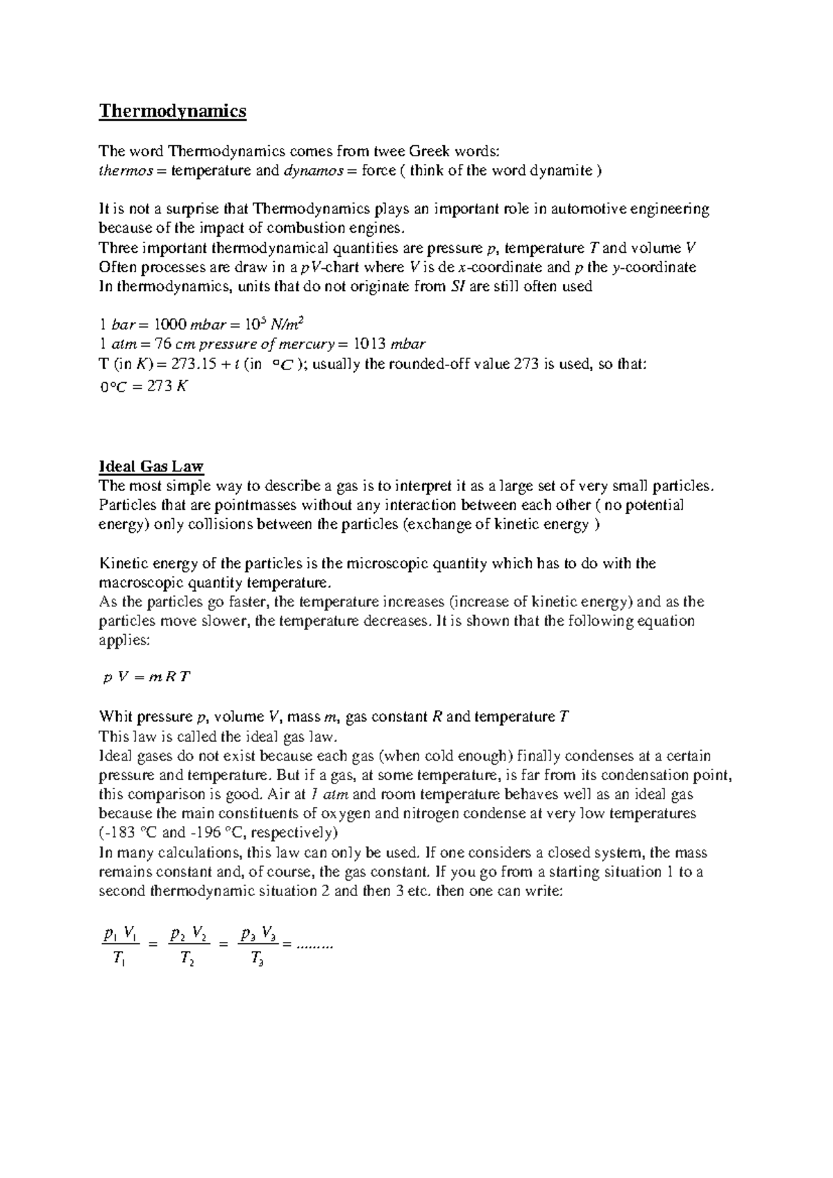 Thermodynamics (ENG-201): Ideal Gas Law and Key Concepts Explained ...