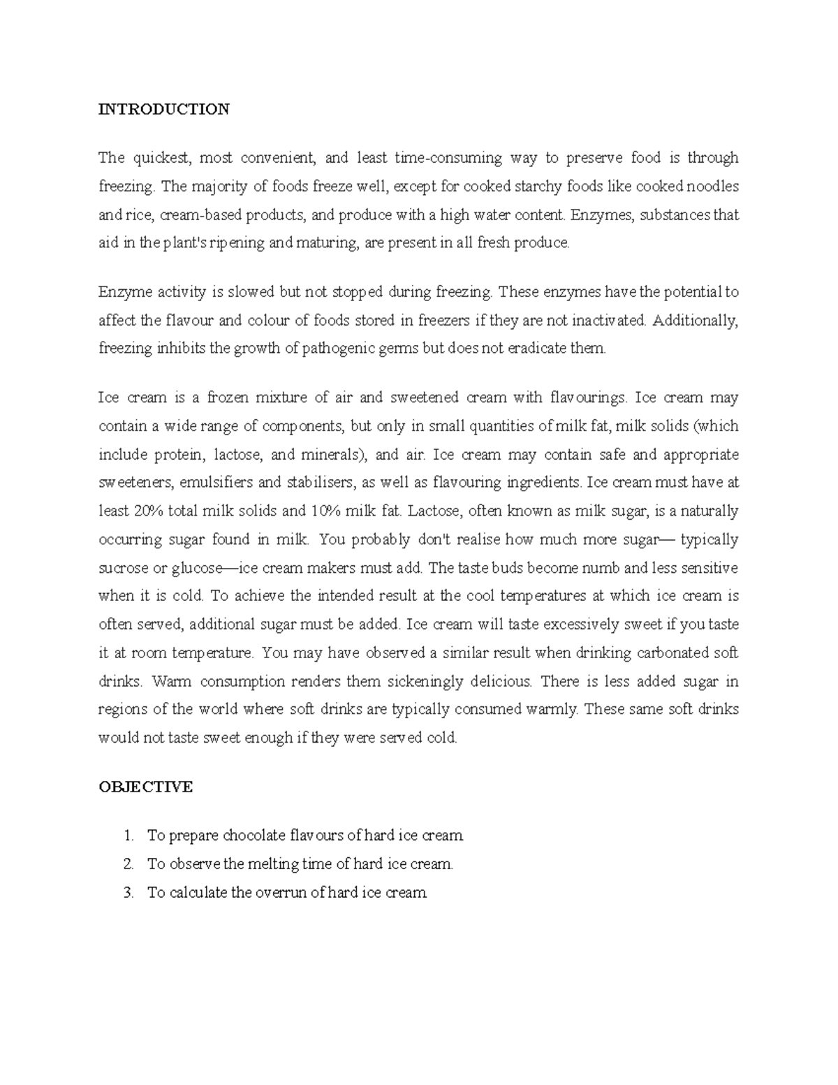LAB Report: Practical 5 - Ice Cream Production and Analysis (FST528 ...