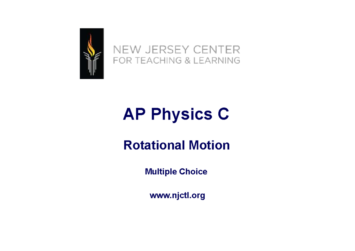 AP Physics C Rotational Motion MCQs: Torque & Dynamics - Studocu