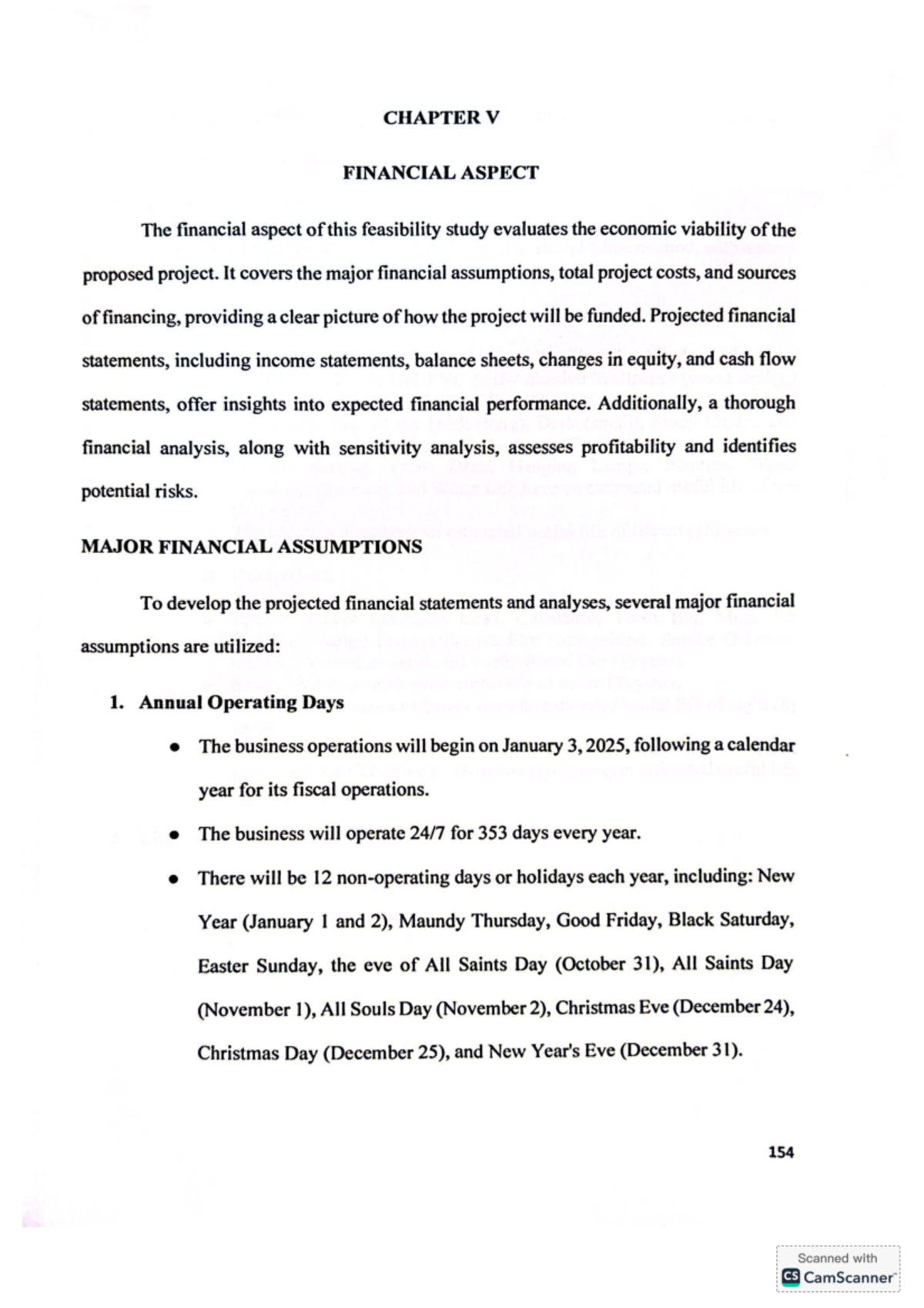 CHAPTER V: FINANCIAL ASPECT OF FEASIBILITY STUDY (FIN 101) - Studocu