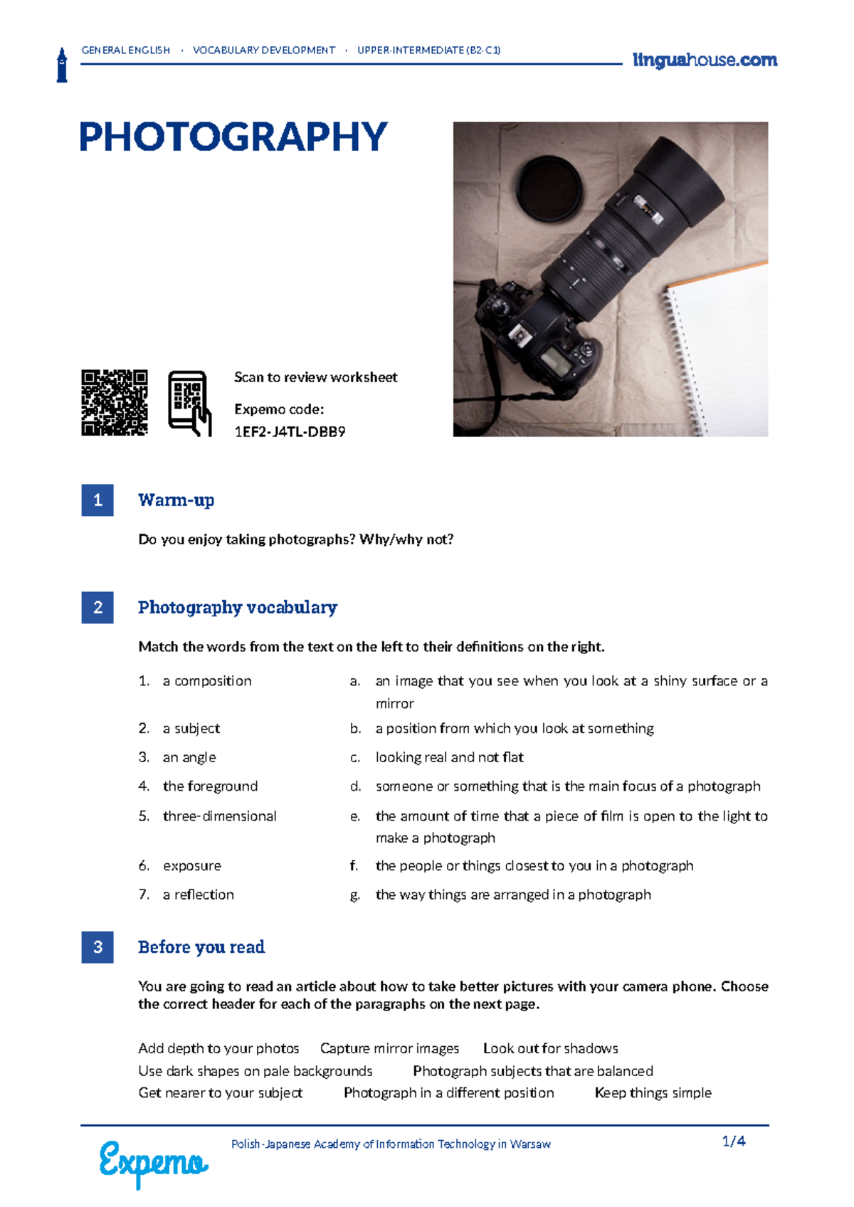 Photography british english student - ####### GENERAL ENGLISH ...