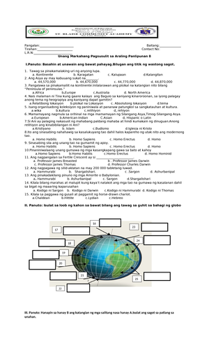 Ap grade 8 module 1 quarter 4 - ARALING PANLIPUNAN 8 YUNIT IV MODYUL 1 ...