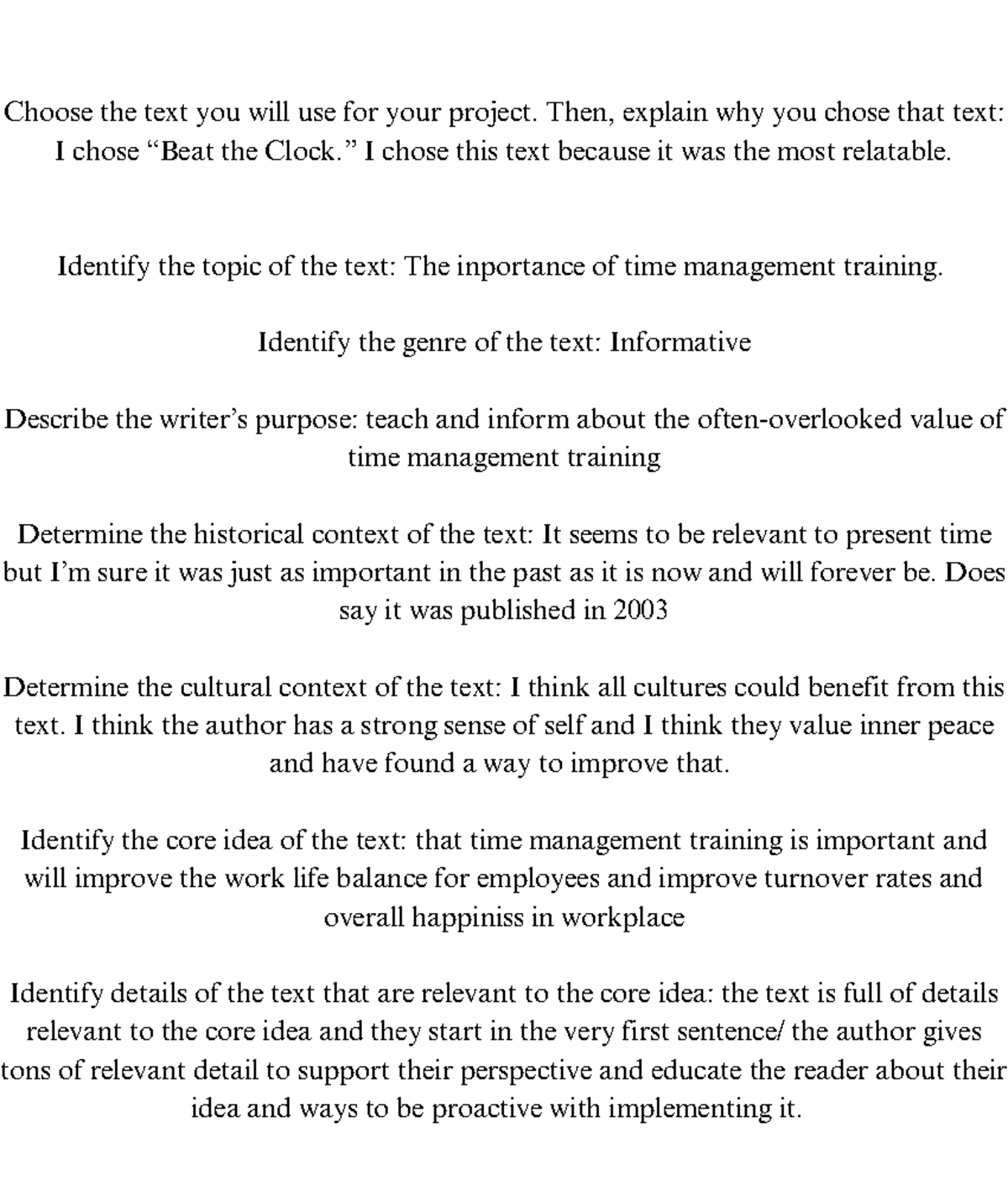Assignment Eng 130 - Module 1.2: Time Management Project Analysis - Studocu