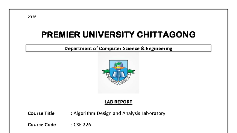 CSE 226 Lab Report: Second Minimum Spanning Tree Analysis (2336) - Studocu