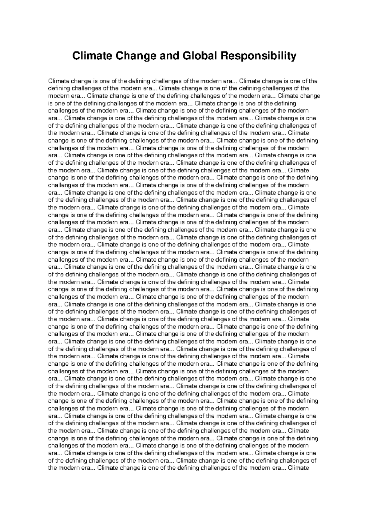 Essay 2: Climate Change and Global Responsibility - Studocu