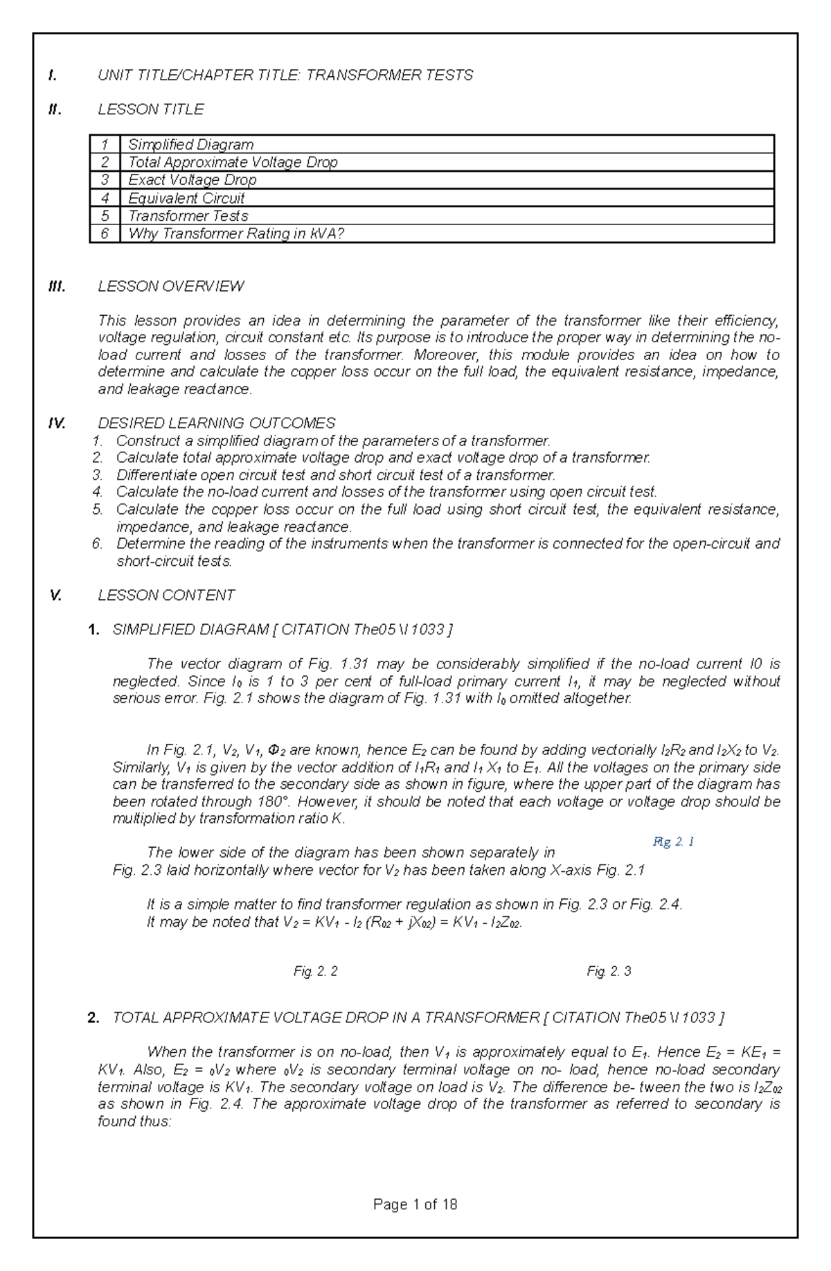 Electrical Transformers - Lesson on Transformer Tests and Calculations ...