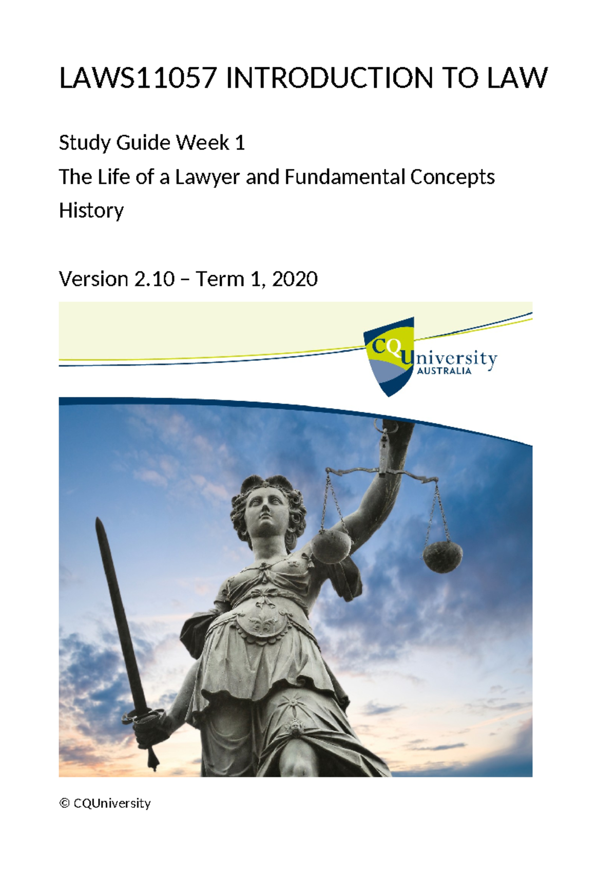 LAWS11057 Introduction to Law: Week 1 Study Guide on Legal Foundations ...