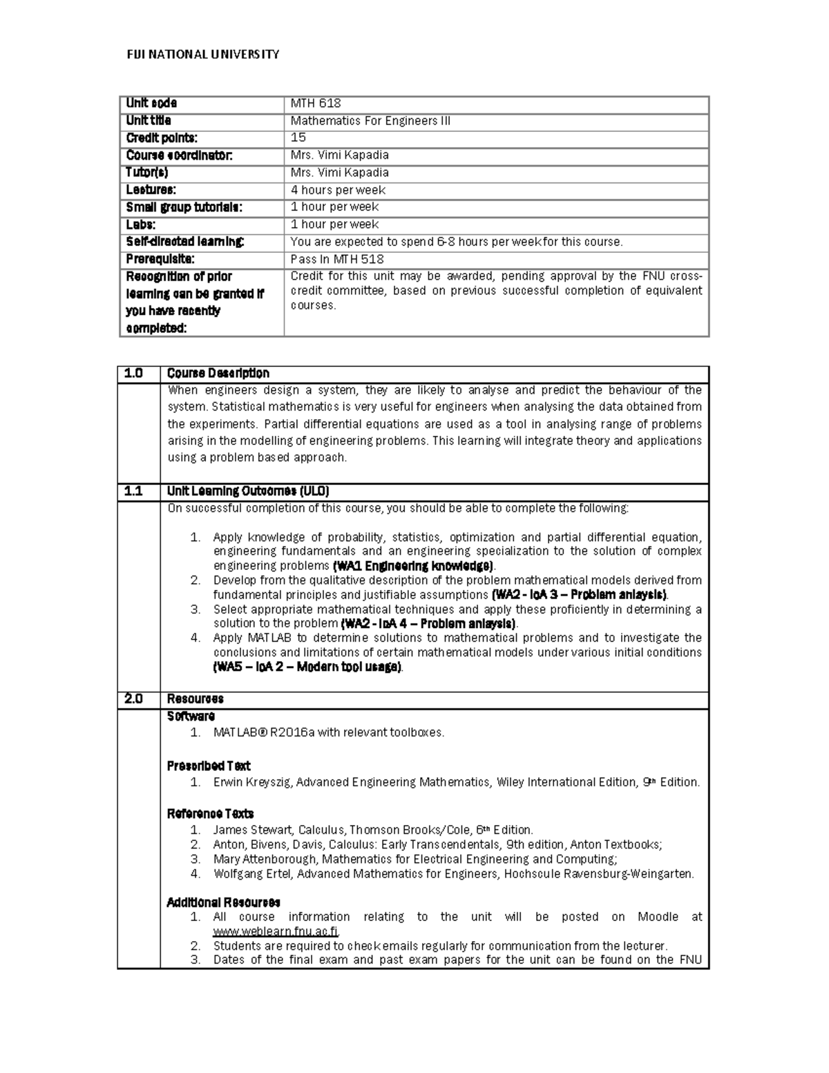 MTH 618 - Final Exam Study Guide for Mathematics for Engineers III ...