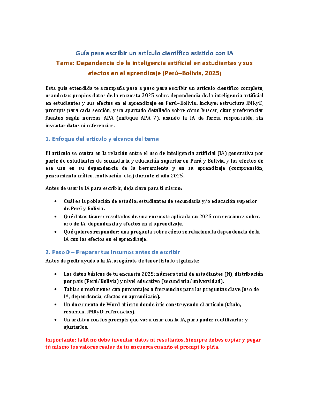 Guía para Escribir un Artículo Científico sobre Dependencia de IA en ...