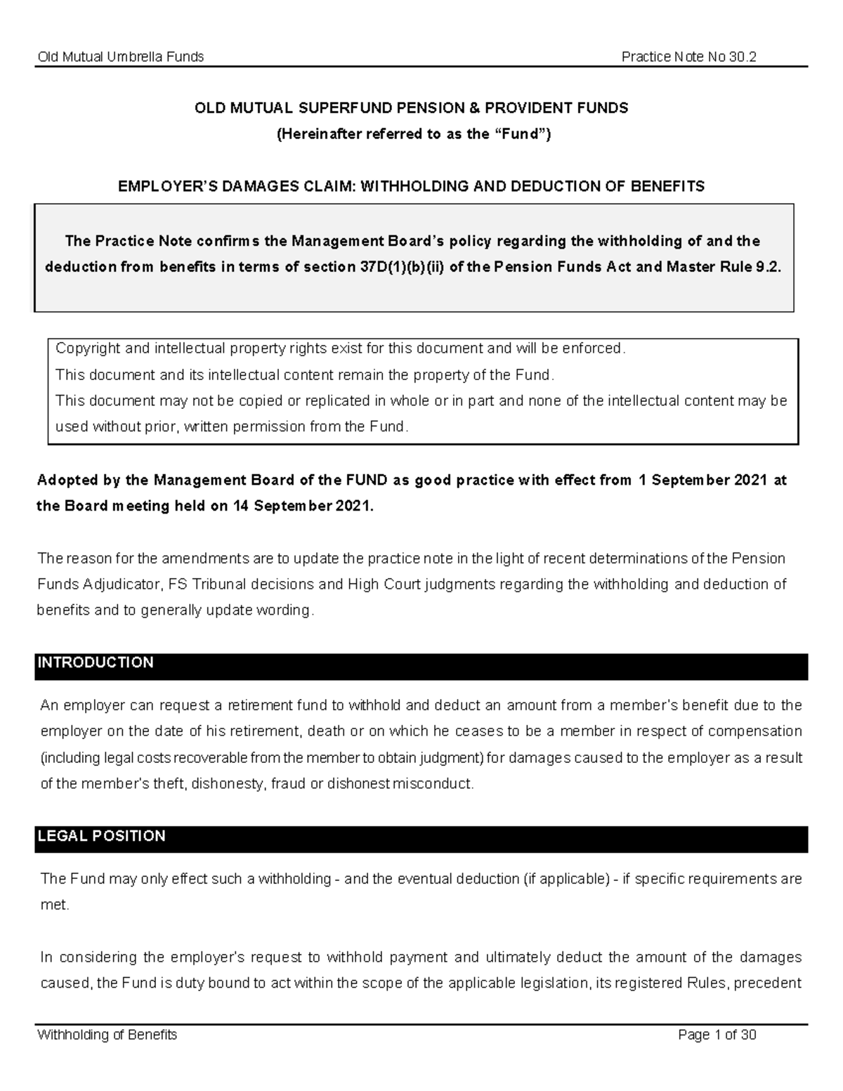 Withholding Benefits Process as per Section 37D: Guidance Notes - Studocu