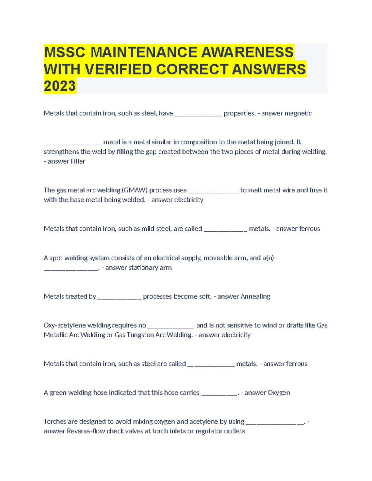 MSSC TEST 4: Key Concepts in Lean Manufacturing and Communication - Studocu