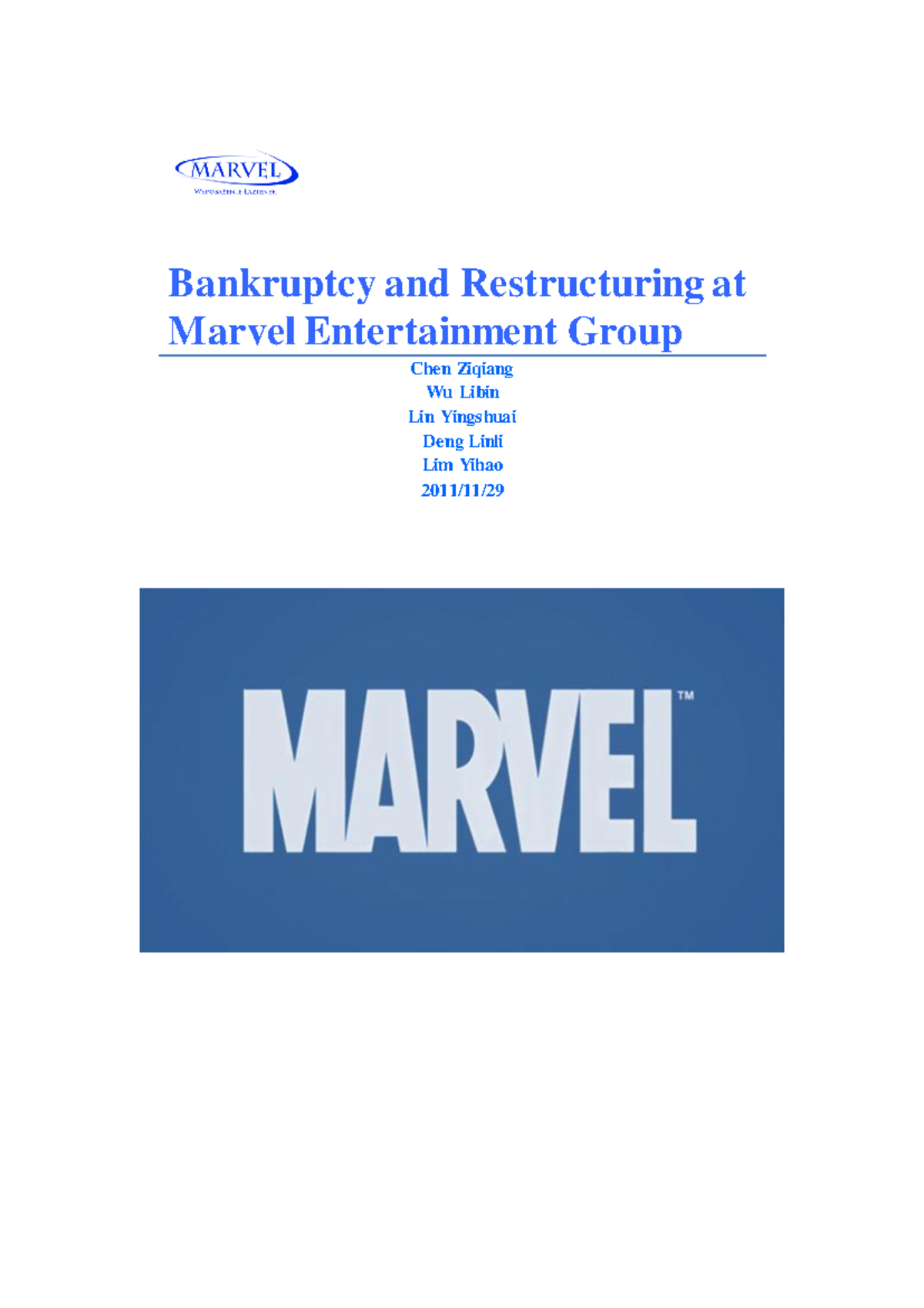 Bankruptcy and Restructuring at Marvel Entertainment Group - Bankruptcy ...