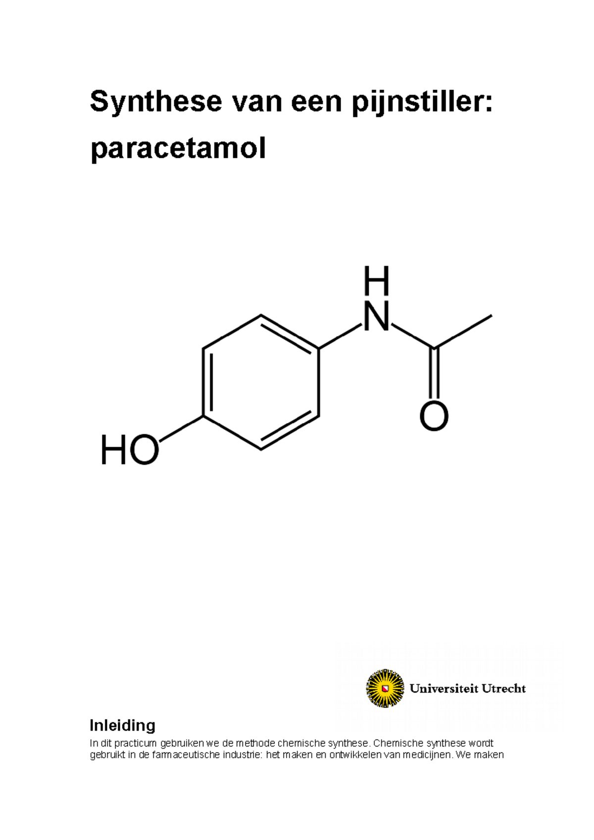 Synthese en Zuivering van Paracetamol: Practicum Scheikunde - Studeersnel