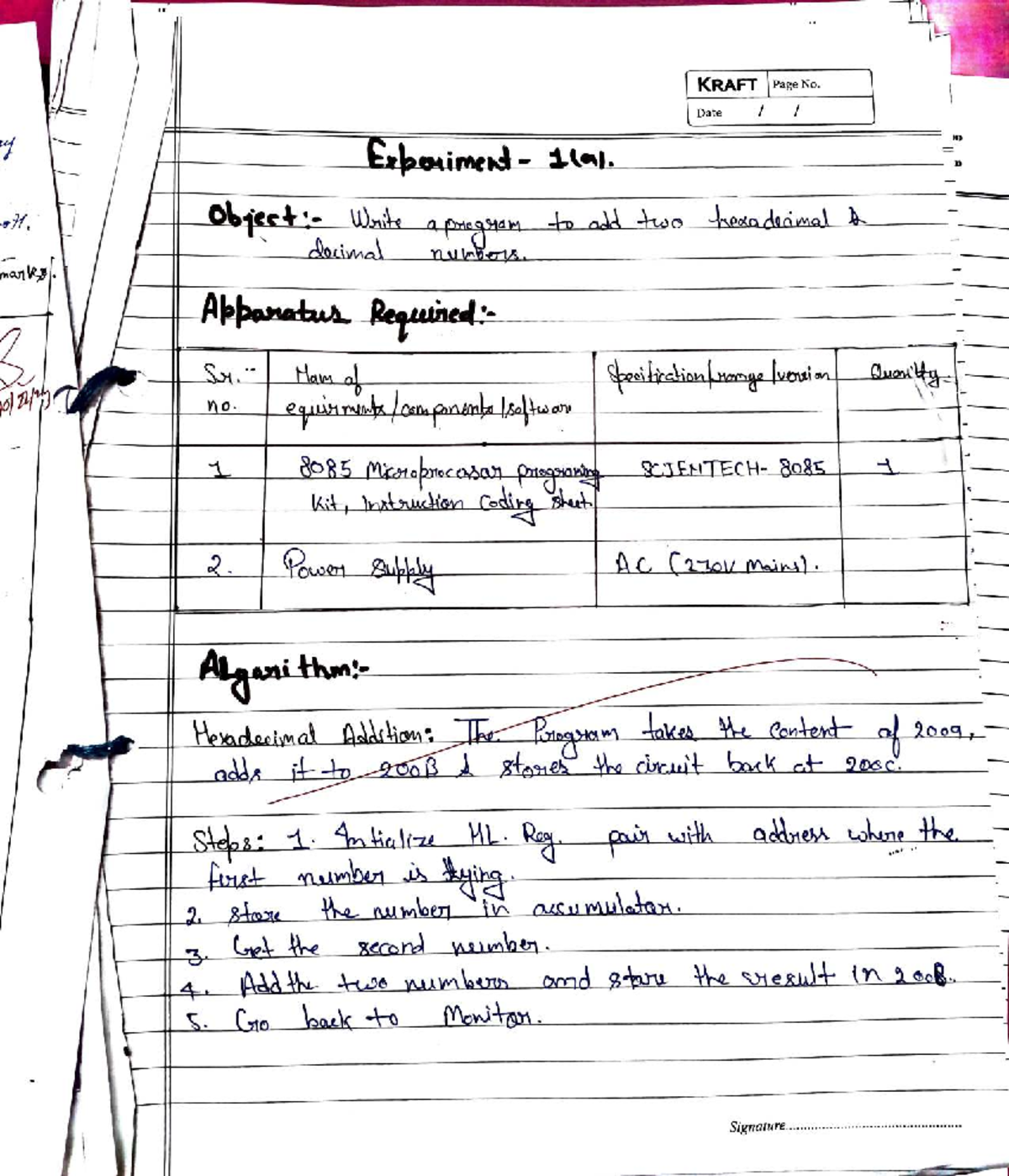 Microprocessor Lab Notes - KRAFT Course Code - Studocu