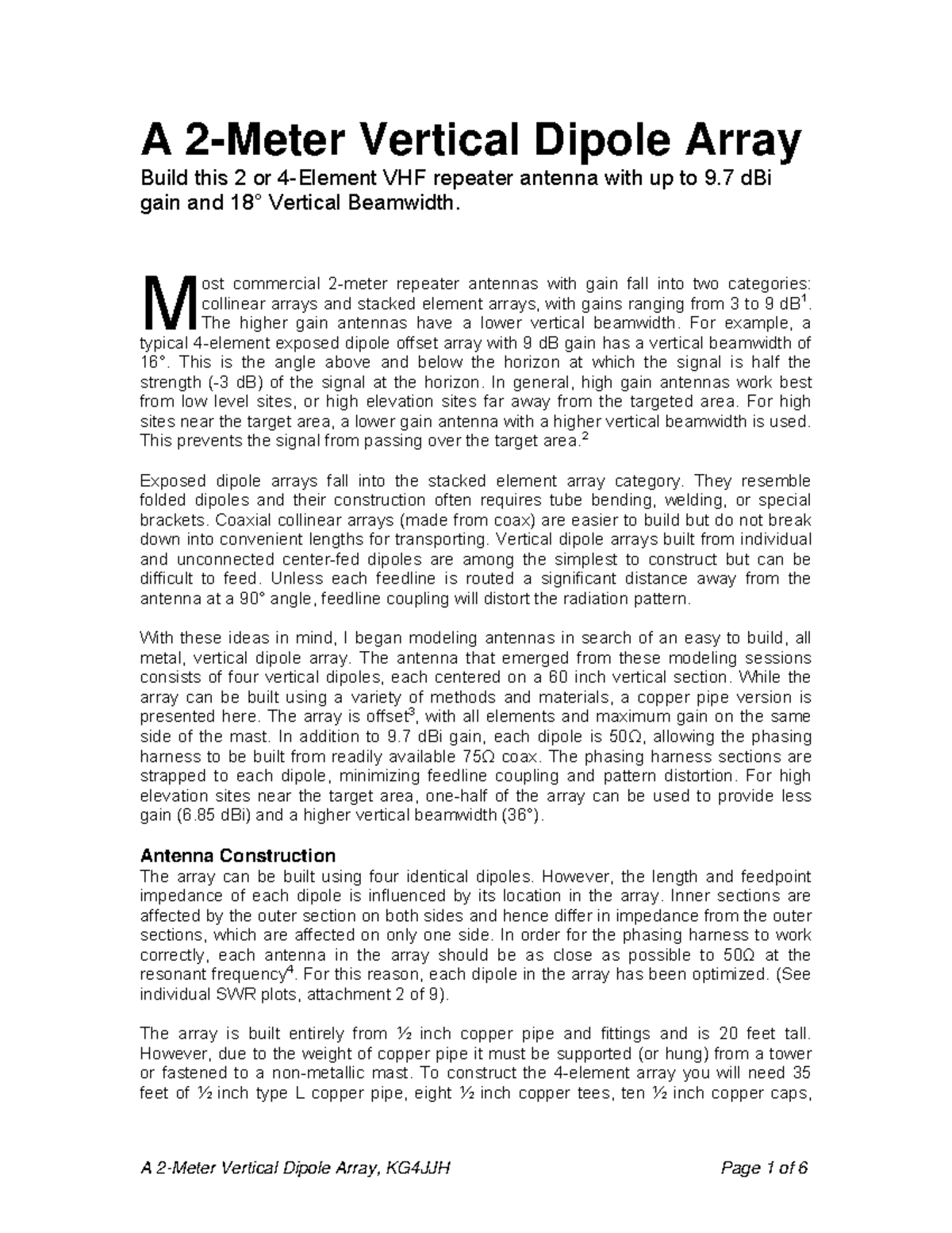 2-Meter Vertical Dipole Array - ost commercial 2-meter repeater ...