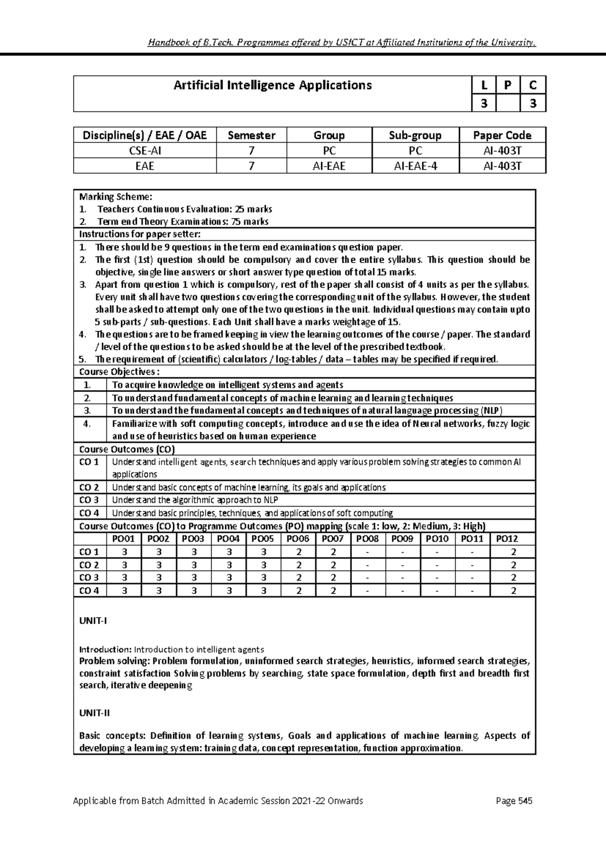 B.Tech. 7th Sem - AI & Soft Computing Handbook (USICT) - Studocu
