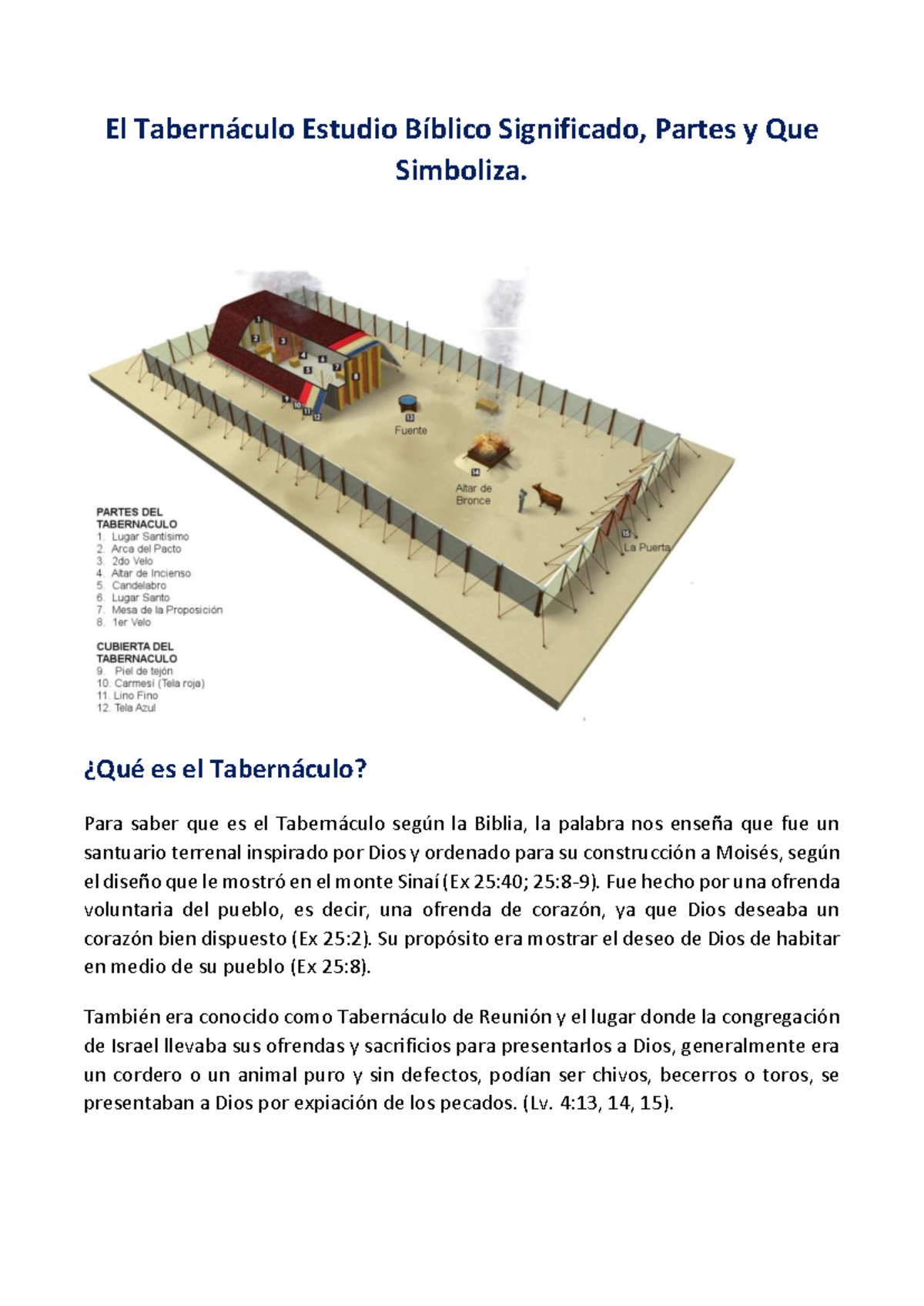 Significado Del Tabernaculo De Moises El Tabernáculo, Lo Que Era Y Su
