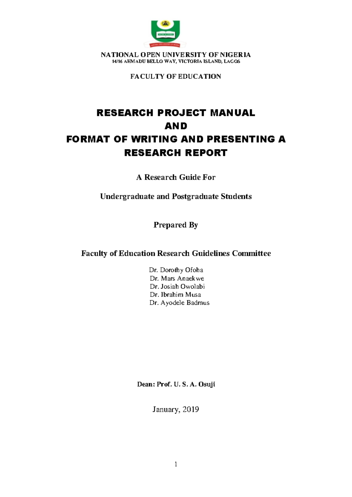 Research Project Manual & Report Format for EDU 101 Students - Studocu