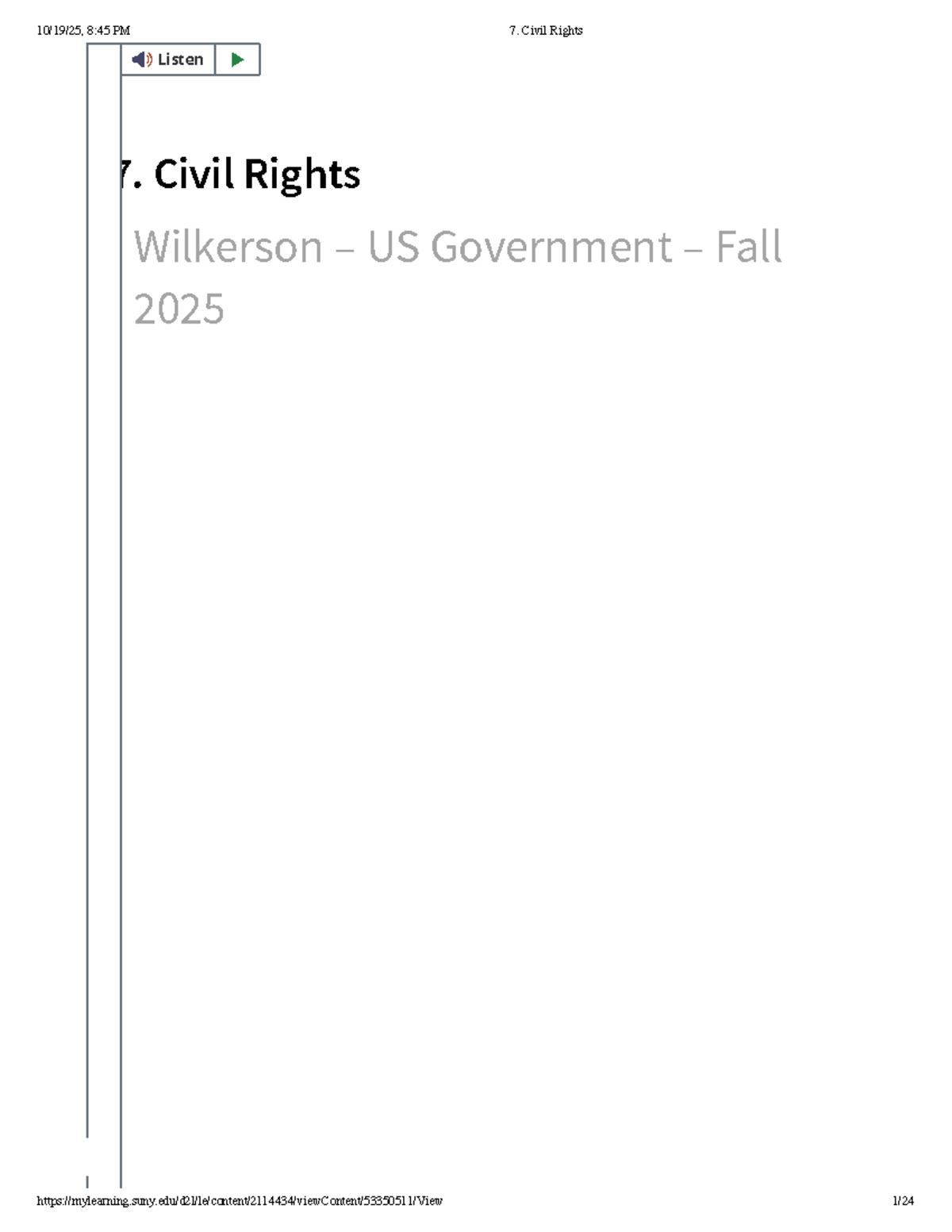 Civil Rights Overview - POLS-1210-03 US Government Fall 2025 - Studocu