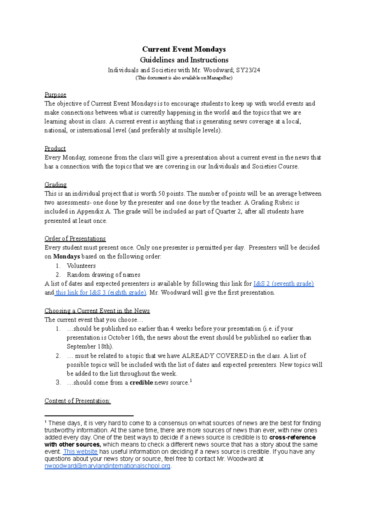 Current Event Mondays- Guidelines and Instructions Updated - Current ...