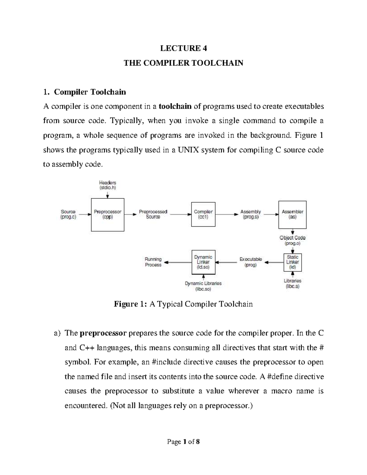 LECTURE 4: UNDERSTANDING THE COMPILER TOOLCHAIN - Studocu