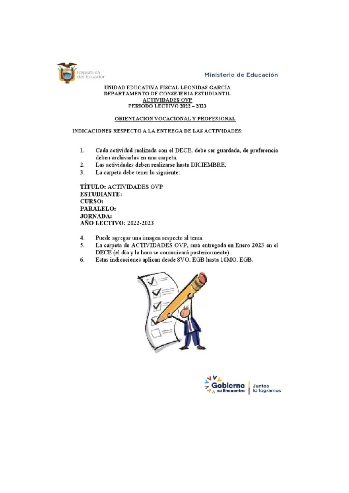 OVP Ultimo - GUIA PARA OVP - República del Ecuador Ministerio de ...