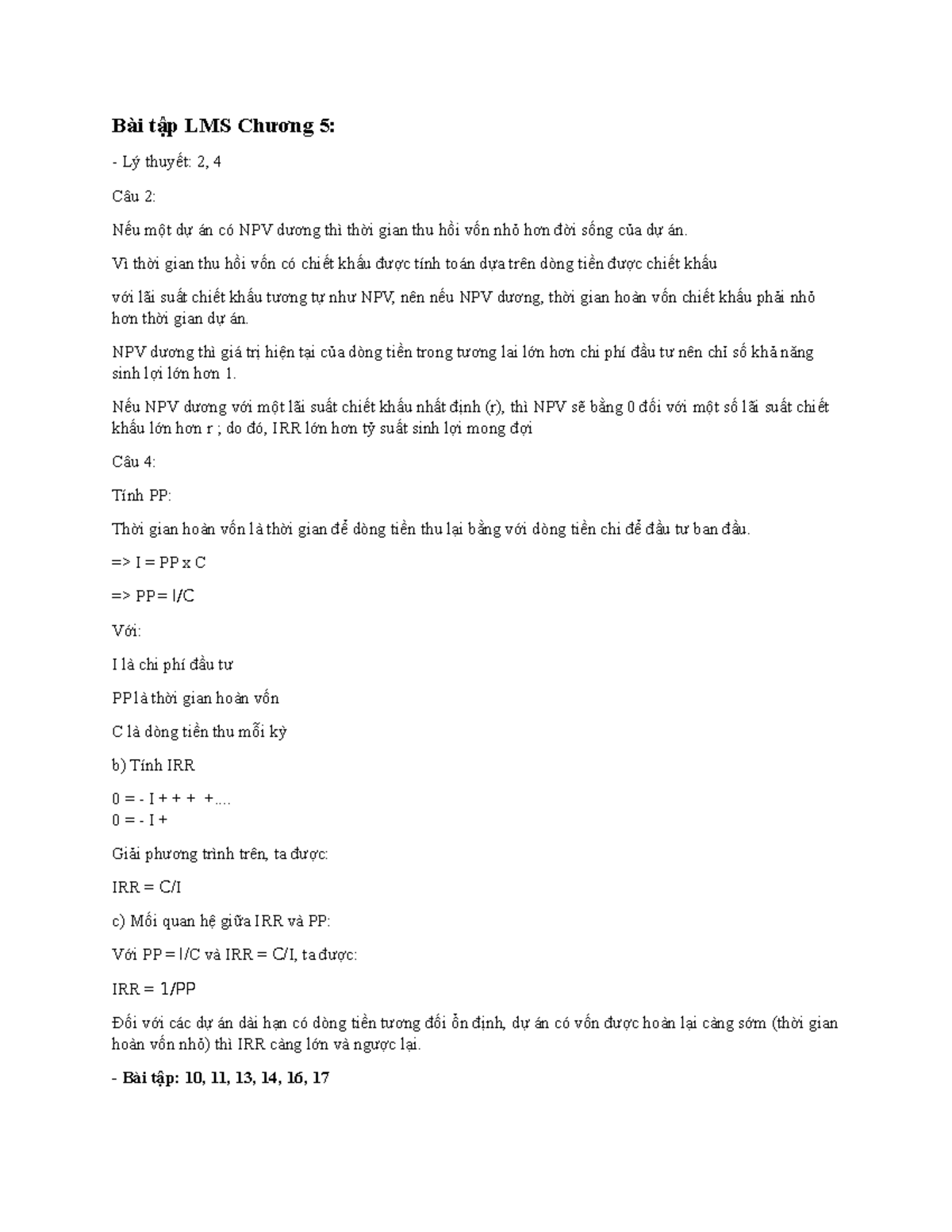 Bài tập LMS Chương 5 - Bài tập LMS Chương 5 - Bài tập LMS Chương 5: Lý ...