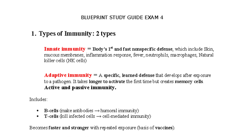 BLUEPRINT STUDY GUIDE EXAM 4 - Final Exam Review Notes - Studocu