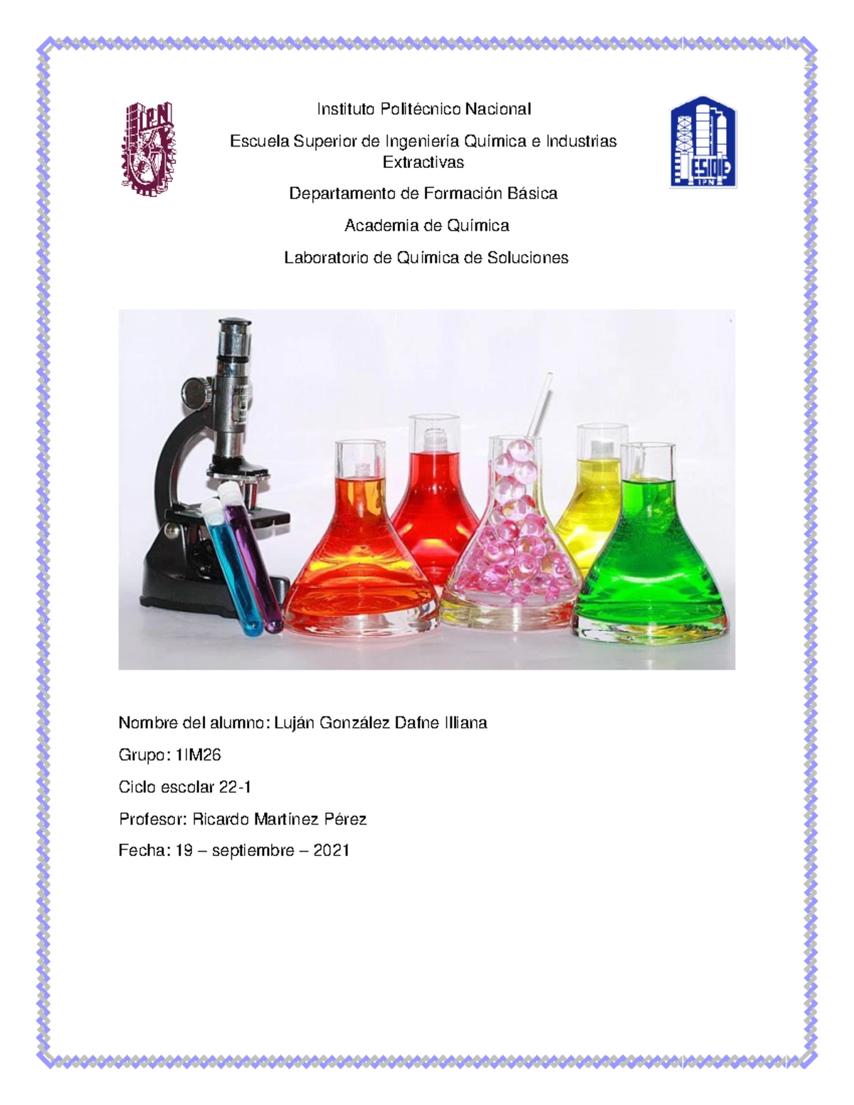 PRACTICA 2 - LABORATORIO DE QUIMICA DE SOLUCIONES ESIQIE - INSTITUTO ...