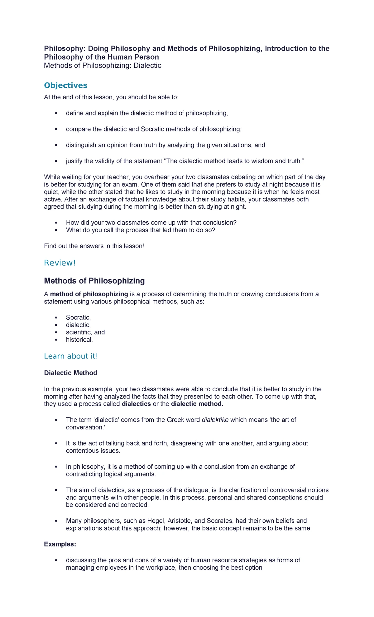 PHIL 101: Limitations and Possibilities for Transcendence in Human Philosophy - Studocu