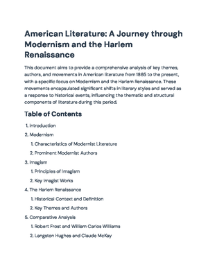 The Transformation of American Literature (ENG 202): 1914-1945 Overview ...
