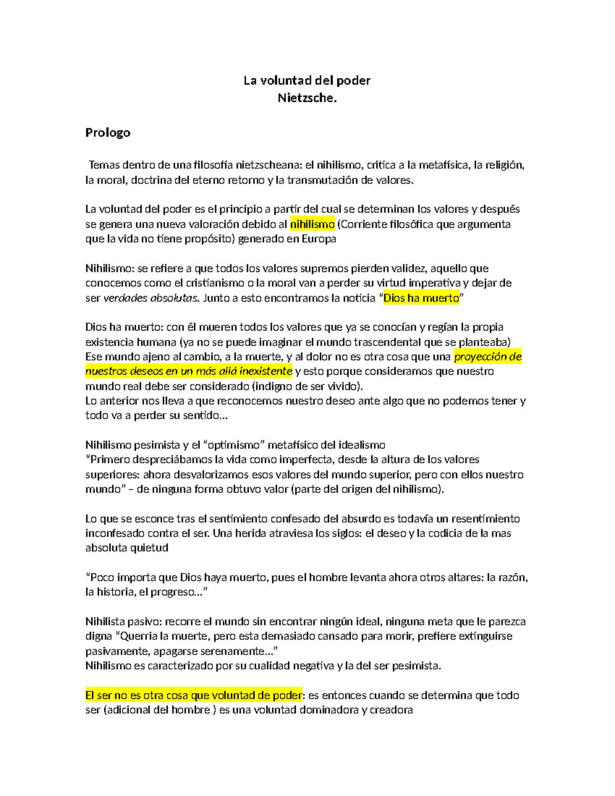 La voluntad del poder en Nietzsche: Nihilismo y transmutación de ...