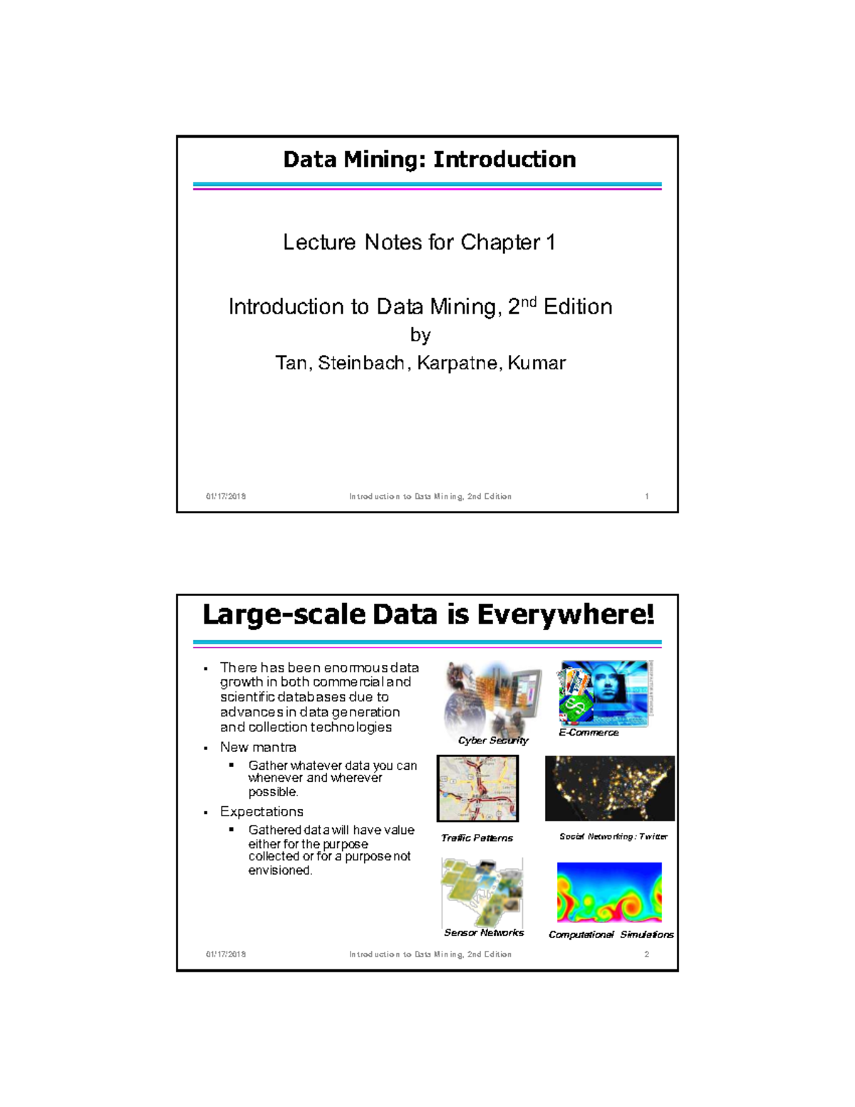 Data Mining (CS101): Lecture Notes for Chapter 1 Overview - Studocu