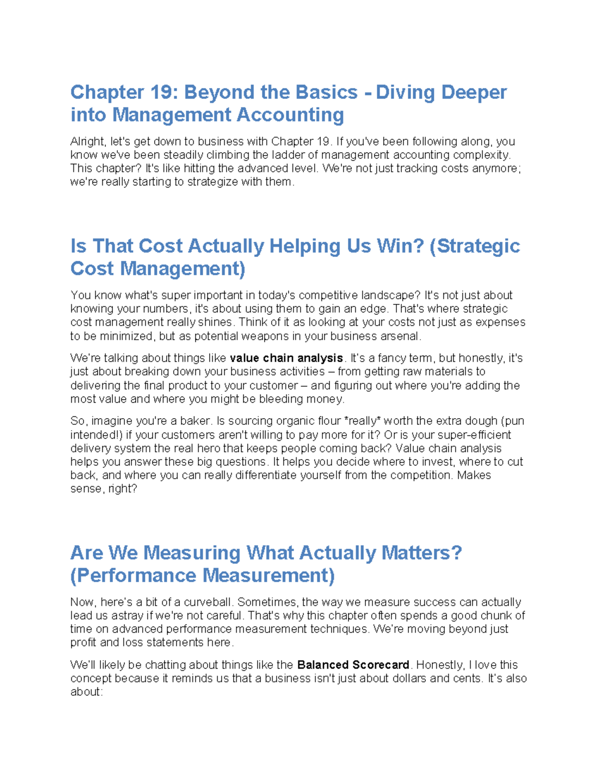 Mastering Management Accounting: Chapter 19 Insights - Studocu