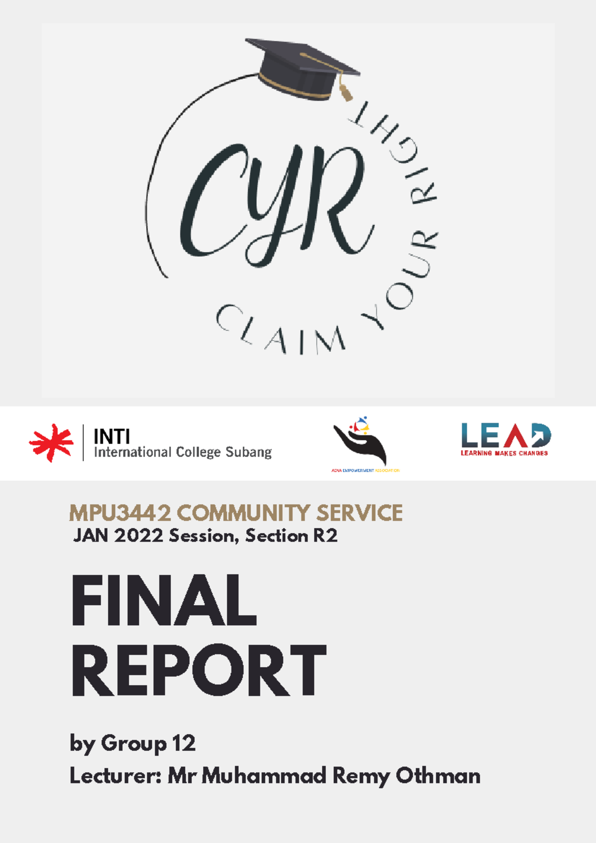 Group 12 Final Report - FINAL REPORT MPU3442 COMMUNITY SERVICE by Group ...