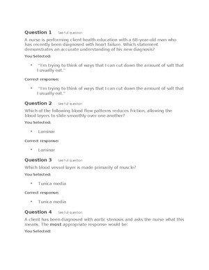 Module 4- Self-Check Quiz [Attempt 1] - Question 1 See full question The nurse is providing ...