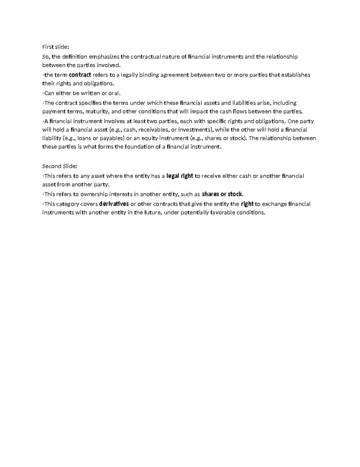 Financial Instruments: Definitions & Relationships Explained - Studocu