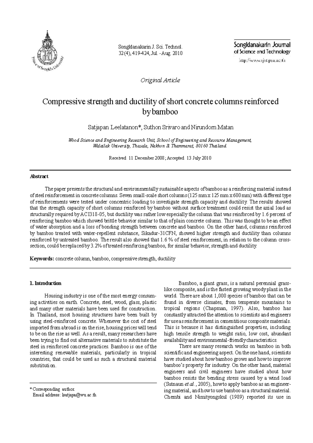 Compressive Strength and Ductility of Short Concrete Columns Reinforced ...