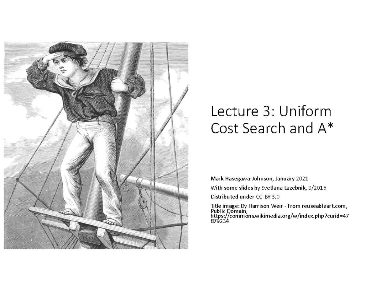 Ai lect 03 - đasadsadsad - Lecture 3: Uniform Cost Search and A* ...