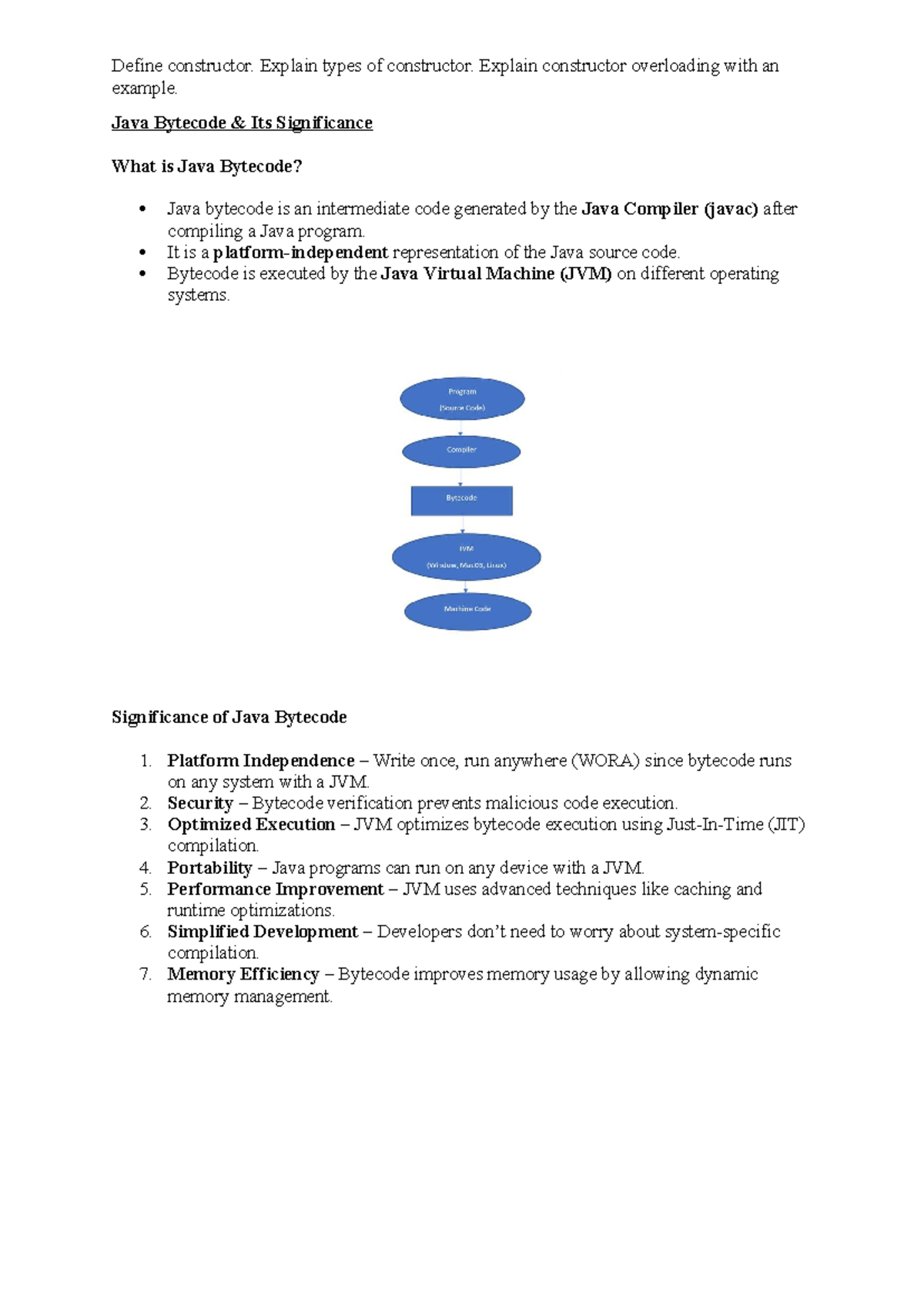 Java Bytecode: Understanding Constructors, Overloading & Significance - Studocu