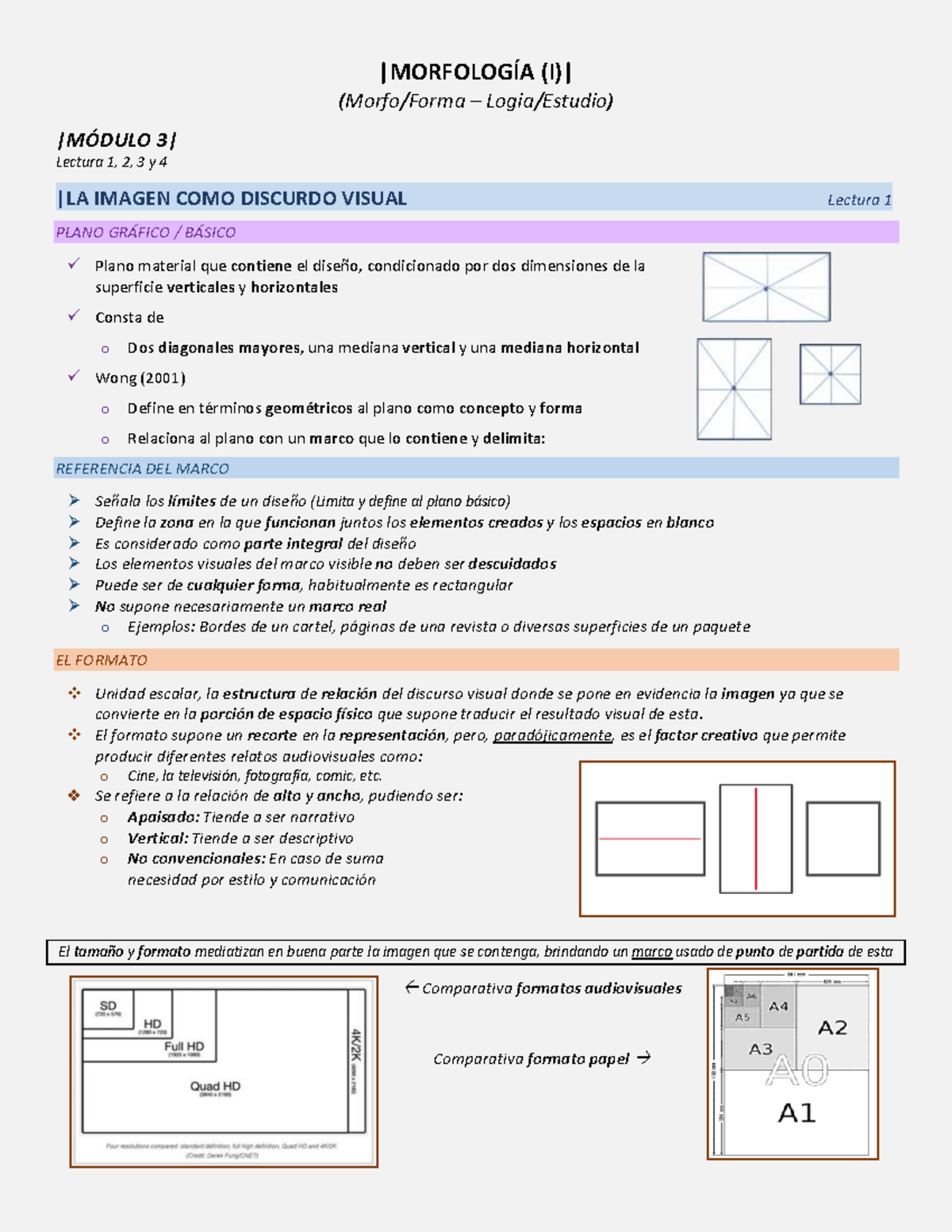 Resumen - Morfología M3 y M4 - |MORFOLOGÕA (I)| (Morfo/Forma – Logia/Estudio) |M”DULO 3| Lectura ...
