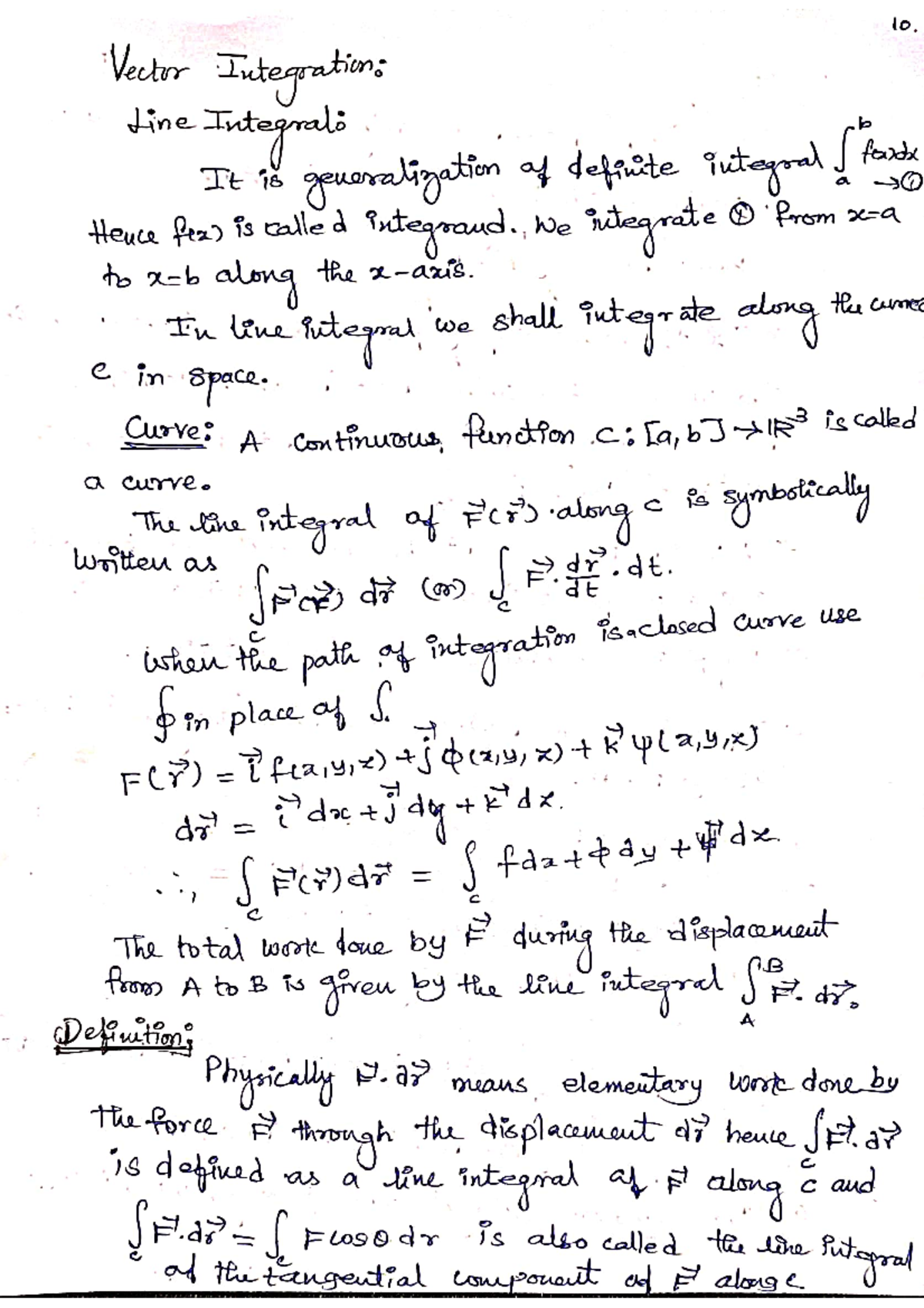 Vector Integration: Line Integrals and Conservative Fields (MATH 101 ...