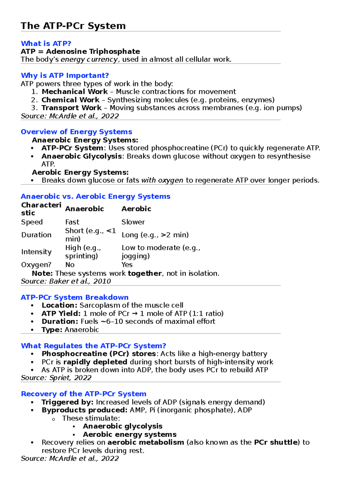 Exam 1 Study Guide: ATP and Energy Systems Overview - Studocu