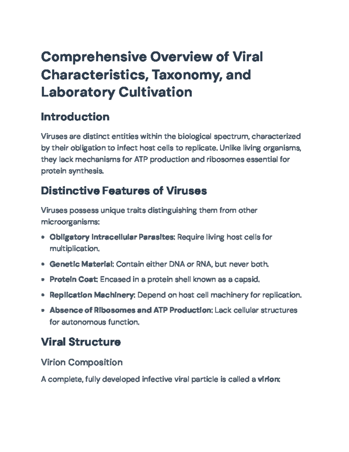 Taxonomy and Characteristics of Viruses: Comprehensive Study Notes ...