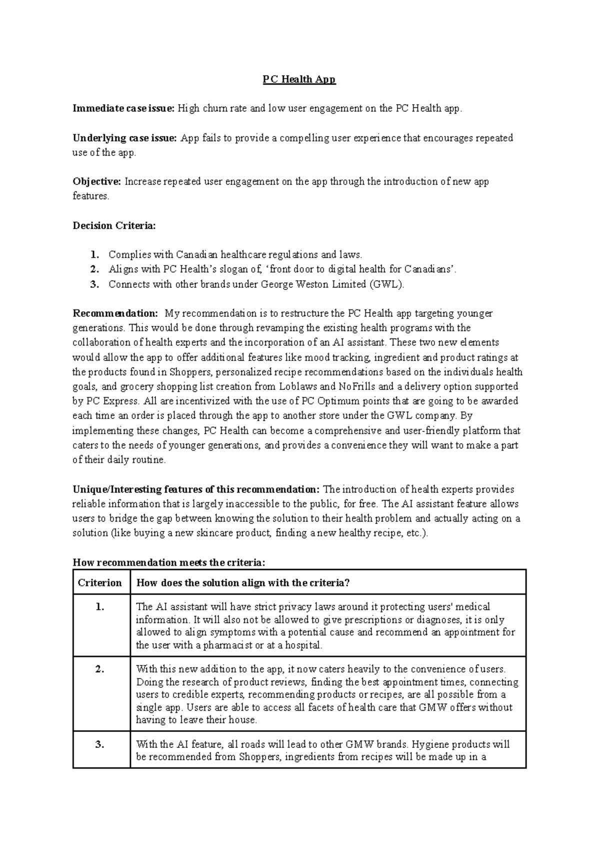 BU111 Live Case - live case individual submission - PC Health App ...