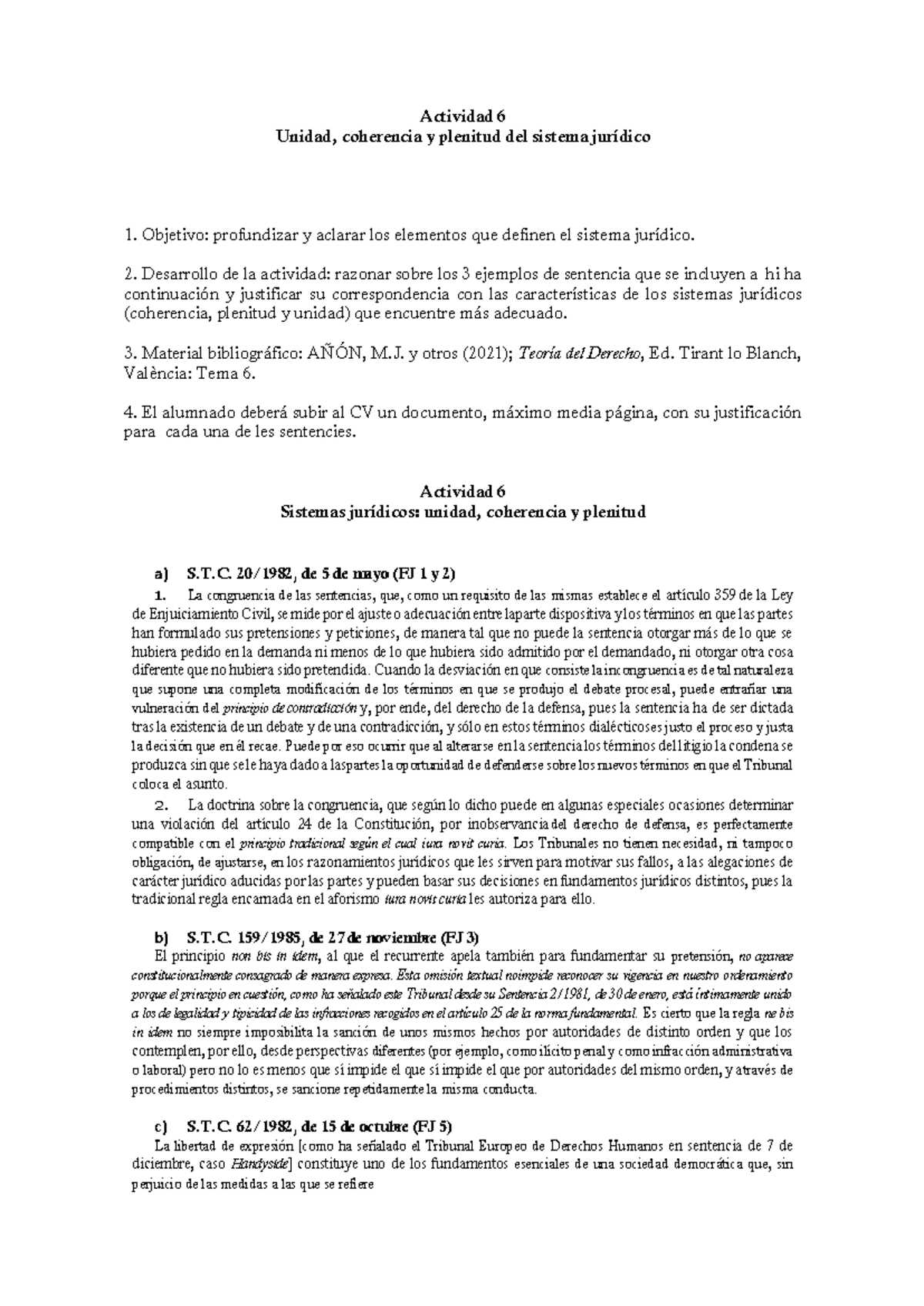 Actividad 6: Unidad, Coherencia y Plenitud del Sistema Jurídico DEF ...