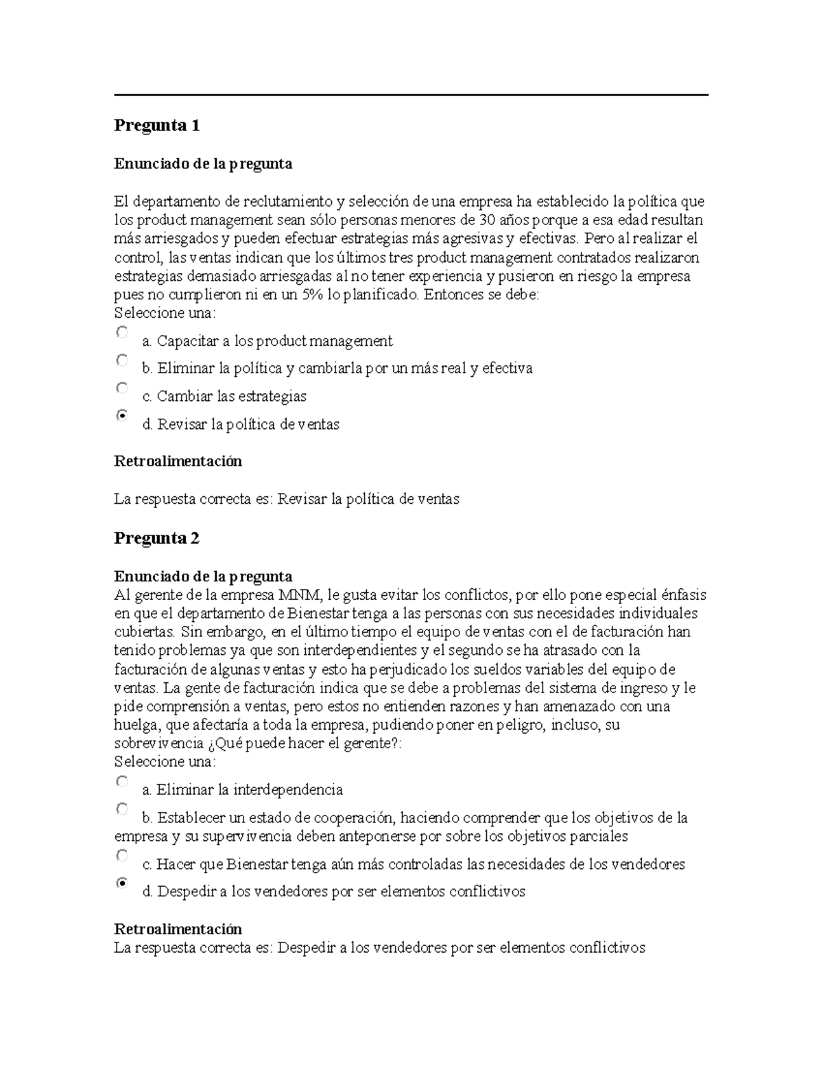 Convalidación Administración: Preguntas y Respuestas de Evaluación - Studocu